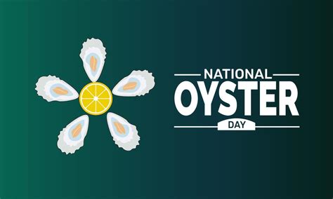 National Oyster Day Poster Design With Fresh Seafood Illustration