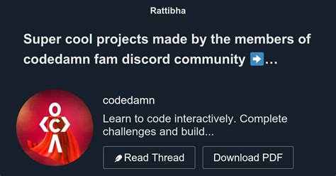 super cool projects made by the members of codedamn fam discord