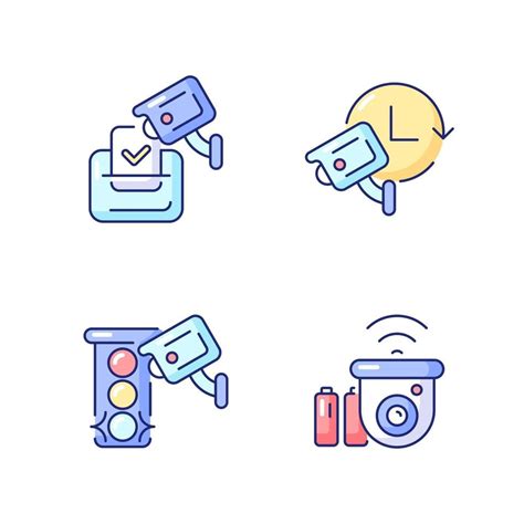 Surveillance System Rgb Color Icons Set Electoral Fraud Prevention 24