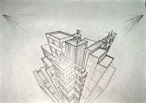 Three Point Perspective Cityscape