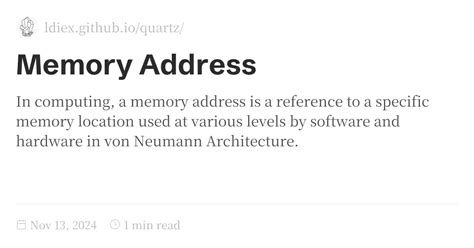 Memory Address