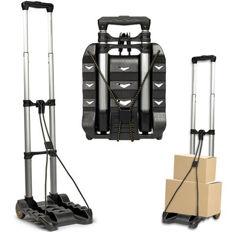 Folding Luggage Cart Hand Truck 2 Wheels With Elastic Ropes Solid
