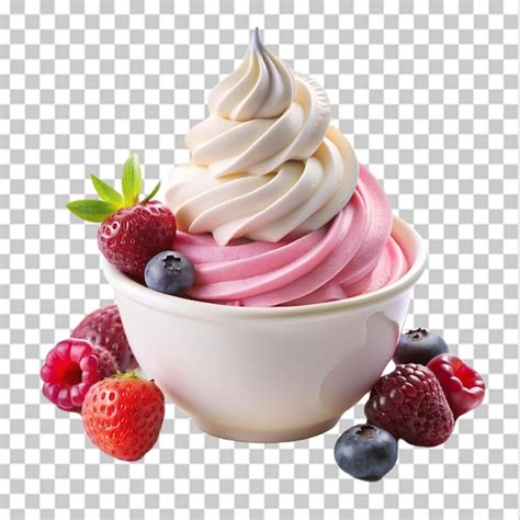 Premium Photo Delicious Ice Cream In Cup With Berries Isolated On
