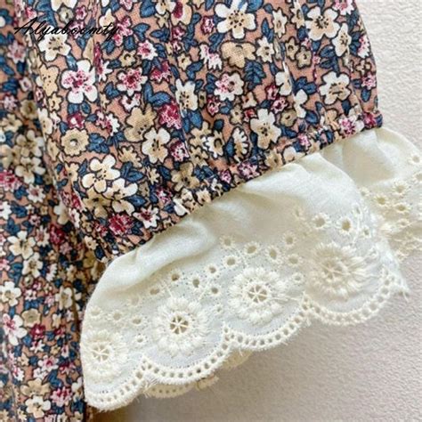 Купити Японська дівчина Морі Літня жіноча вільна сукня з коміром Пітер Пен із квітковою