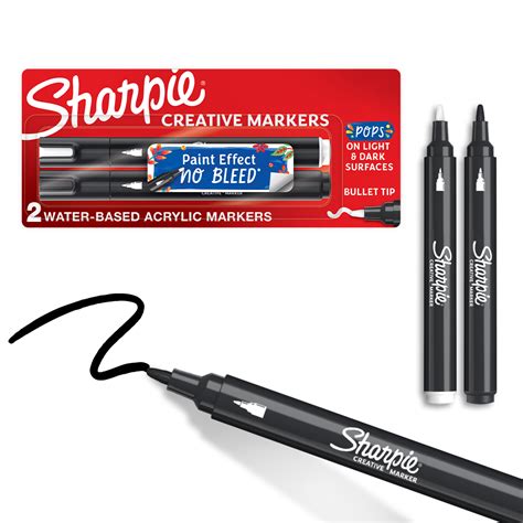 2 Pack Sharpie Creative Markers Water Based Acrylic Markers Bullet