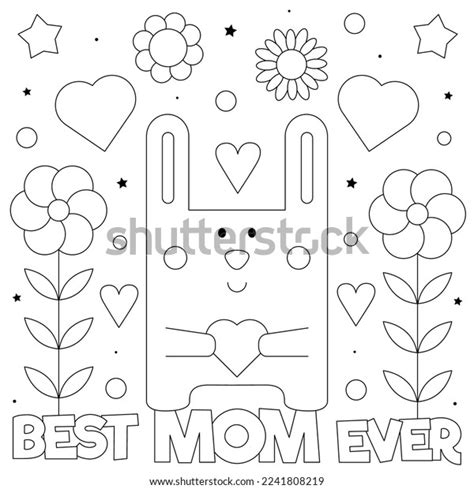 Best Mom Ever Coloring Page Black Stock Vector Royalty Free