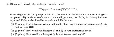 Solved Points Consider The Nonlinear Regression Chegg