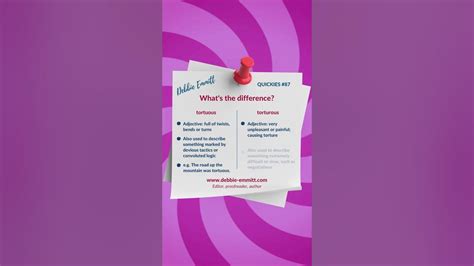 Quickies 87 Tortuous Vs Torturous Grammar English Shorts Youtube