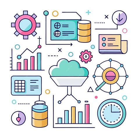 Colorful Data And Technology Icons And Graphics Premium Ai Generated