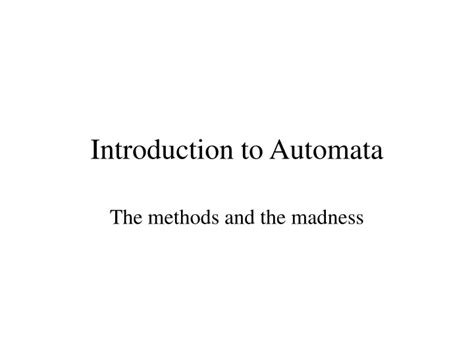 Ppt Exploring Automata Theory And Applications Powerpoint