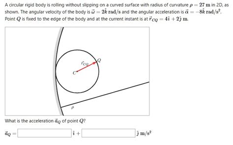 A Circular Rigid Body Is Rolling Without Slipping On A Curved Surface With A Radius Of Curvature