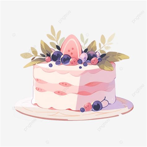 딸기 케이크 만화 그림 야마 생일 케이크 케이크 Png 일러스트 및 이미지 에 대한 무료 다운로드 Pngtree