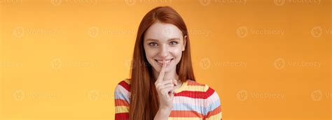 Flirty Devious Creative Young Redhead Smiling Excited Ginger Girl