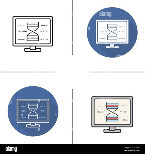 Human Genome Project Icon Flat Design Linear And Color Styles Dna