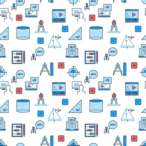 Mathematics Colored Background Maths Science Colored Vector Seamless