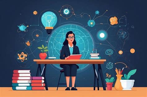 premium photo create an illustration of a teacher using ai algorithms