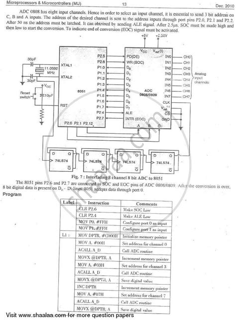 Microprocessors And Microcontrollers 2010 2011 BE IT Information Technology Semester 4 SE