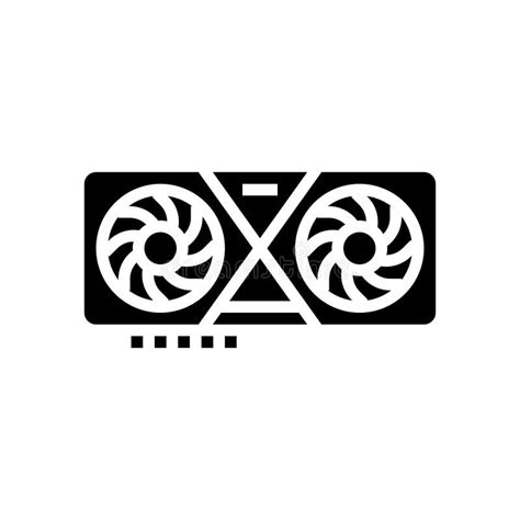 High Performance Graphics Card Gaming Pc Glyph Icon Vector Illustration Stock Vector