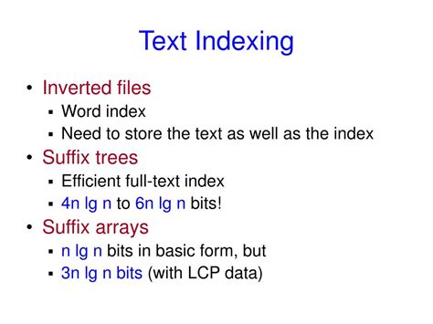 Ppt A Categorization Theorem On Suffix Arrays With Applications To Space Efficient Text