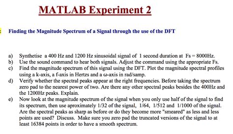 Solved Finding The Magnitude Spectrum Of A Signal Through