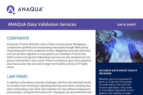 Data Validation Software Data Sheet Anaqua Ip Management Software And