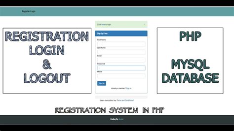 How To Make Registration Login And Logout Form Using Php And Mysql Database Part 3 Youtube