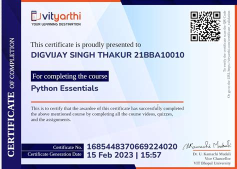 Digvijay Singh Thakur On Linkedin Pythoncourse Certificateofcompletion Experience