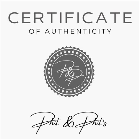 Certificate Of Authenticity Phil And Phils