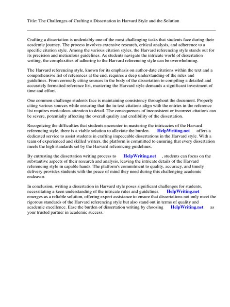 Dissertation Reference Harvard Style Pdf Citation Writing
