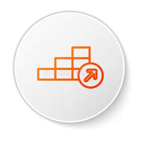 Orange Line Financial Growth Icon Isolated On White Background