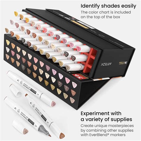 Arteza Art Alcohol Markers Set Of 72 Colors Everblend Dual Tip Markers