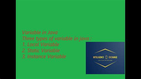 Javaprogramming Variables In Java Types Of Variable In Java Youtube