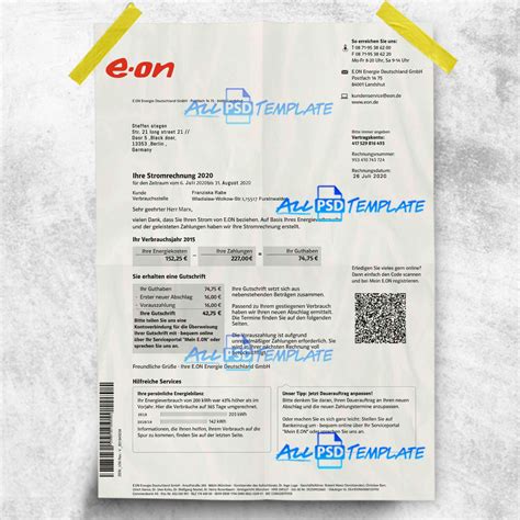 Germany Eon Bill Psd Template Fake Psd Templates