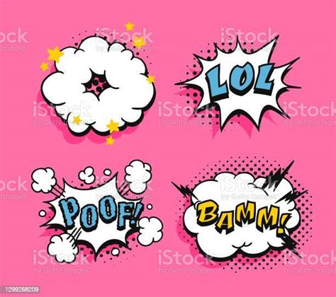 텍스트와 팝 아트 음성 거품 그리기 프레임의 만화 스타일 벡터 컬렉션입니다 컬러 배경에 만화 일러스트 다이너마이트에 대한 스톡