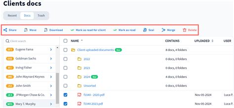 Bulk Actions With Documents Taxdome Help Center