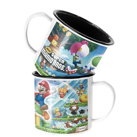 Taza Enlozada Lechera Mario Bross Yoshi Super Mario Bross