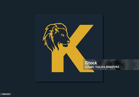 사자 머리 내부 문자 K 추상 로고 타입 브랜드 정체성 회사 기업 엔티티 이름에 대 한 창조적 인 엠블럼 현대 간단한 고급