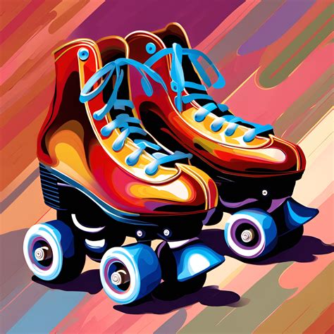 Colorful Retro Roller Skates Free Download Ai Scribbles