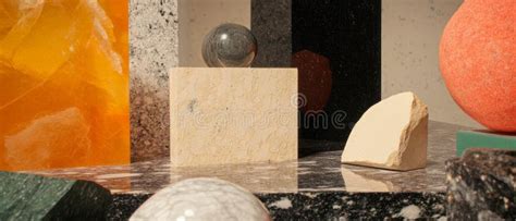 Exploring Textured Surfaces And Geometric Patterns In Contrasting Materials Stock Illustration