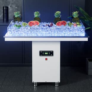 不锈钢海鲜自助冰台商用酒店餐厅鱼生冰盘展示台制冷嵌入式储冰槽 阿里巴巴