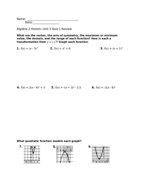 What Are The Vertex Axis Of Symmetry Maximum Or Doc Template Pdffiller