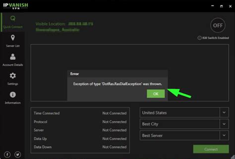 How To Fix The Exception Of Type Dotrasrasdialexception Was Thrown Error Ipvanish