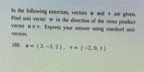 Solved In The Following Exercises Vectors U And Y Are Chegg
