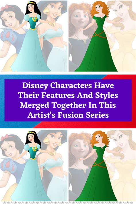 Disney Characters Have Their Features And Styles Merged Together In