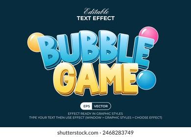 Bubble Game Text Effect Fun Comic Stock Vector Royalty Free Shutterstock