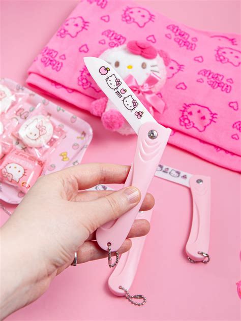 Брелок карманный складной нож розовый Хеллоу Китти Hello Kitty купить