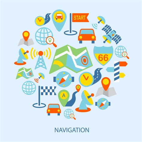 Mobile Navigation Icons Flat 438082 Vector Art At Vecteezy