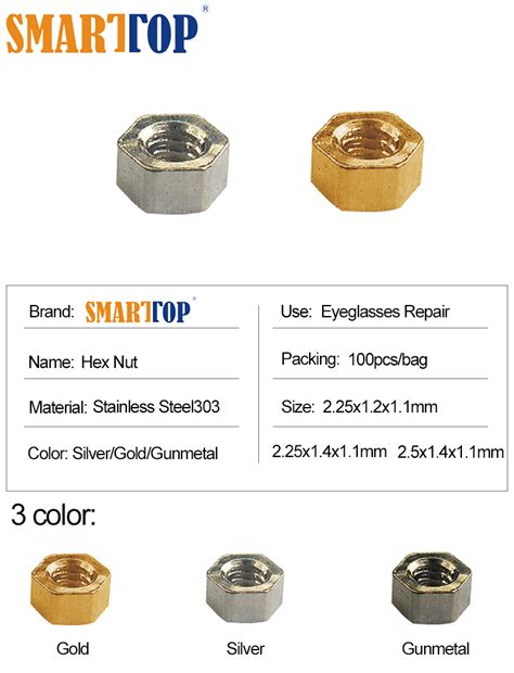 Us 350 100pcs Hex Nut Hex Cap Eyeglass Repair Kit Eyewear Screw For