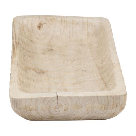 Wood 16 Rectangular Tray Natural Al Rugaib Furniture