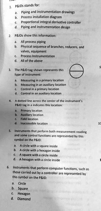 1 Pids Stands For A Piping And Instrumentation Drawings B Process Installation Diagram